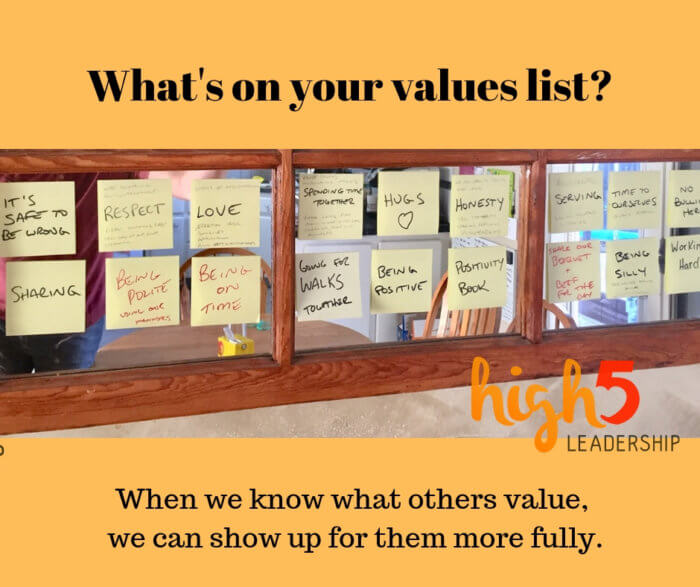 What´s On Your Values List? - High5 Leadership